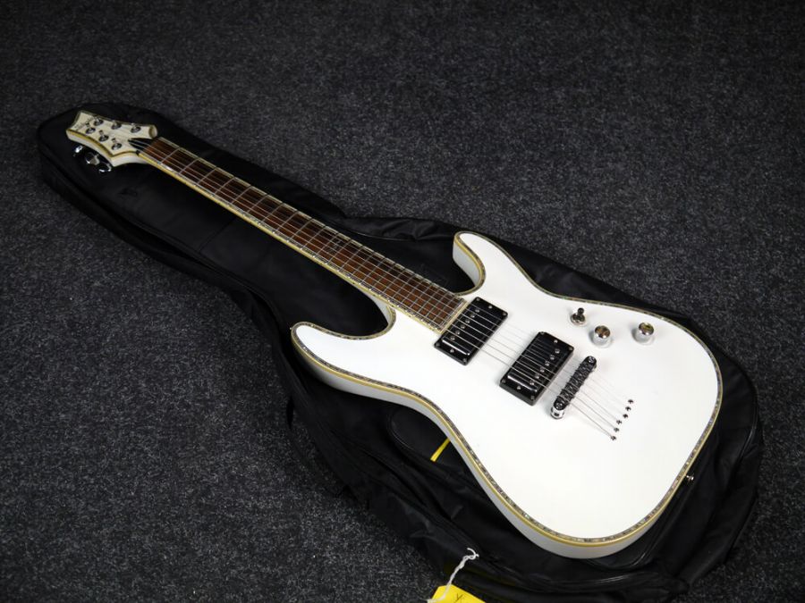 Schecter C-1 Elite Diamond Series Electric Guitar - White w/Gig Bag ...